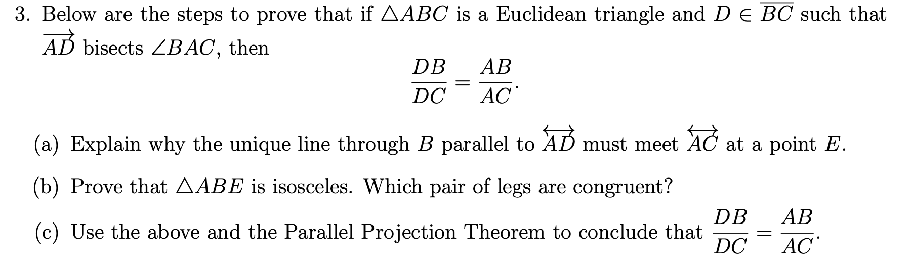 Solved 3. Below are the steps to prove that if ABC is a | Chegg.com