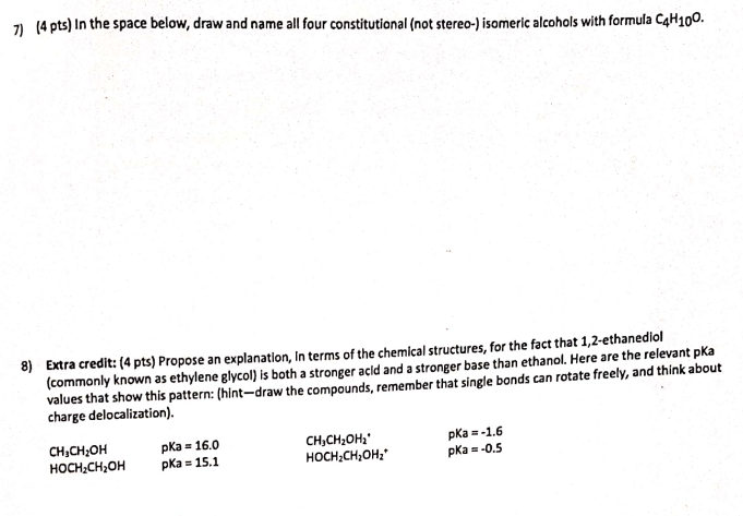 Solved 7) (4 pts) In the space below, draw and name all four | Chegg.com