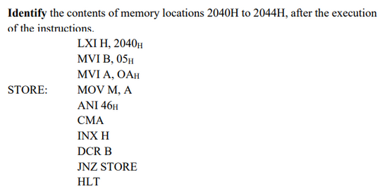 Solved Identify the contents of memory locations 2040H to | Chegg.com