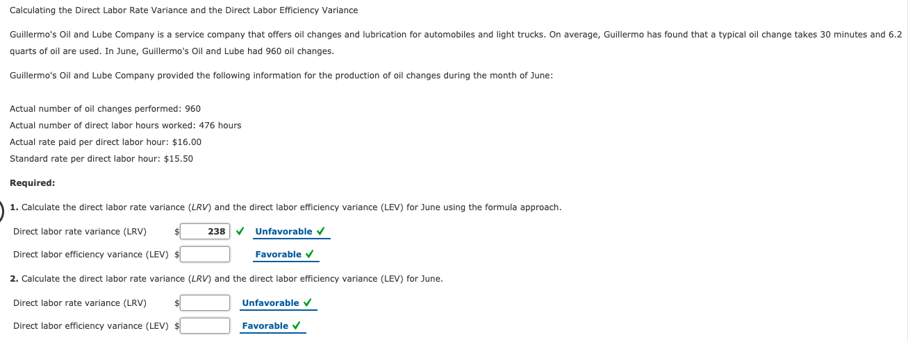 Solved Calculating the Direct Labor Rate Variance and the | Chegg.com