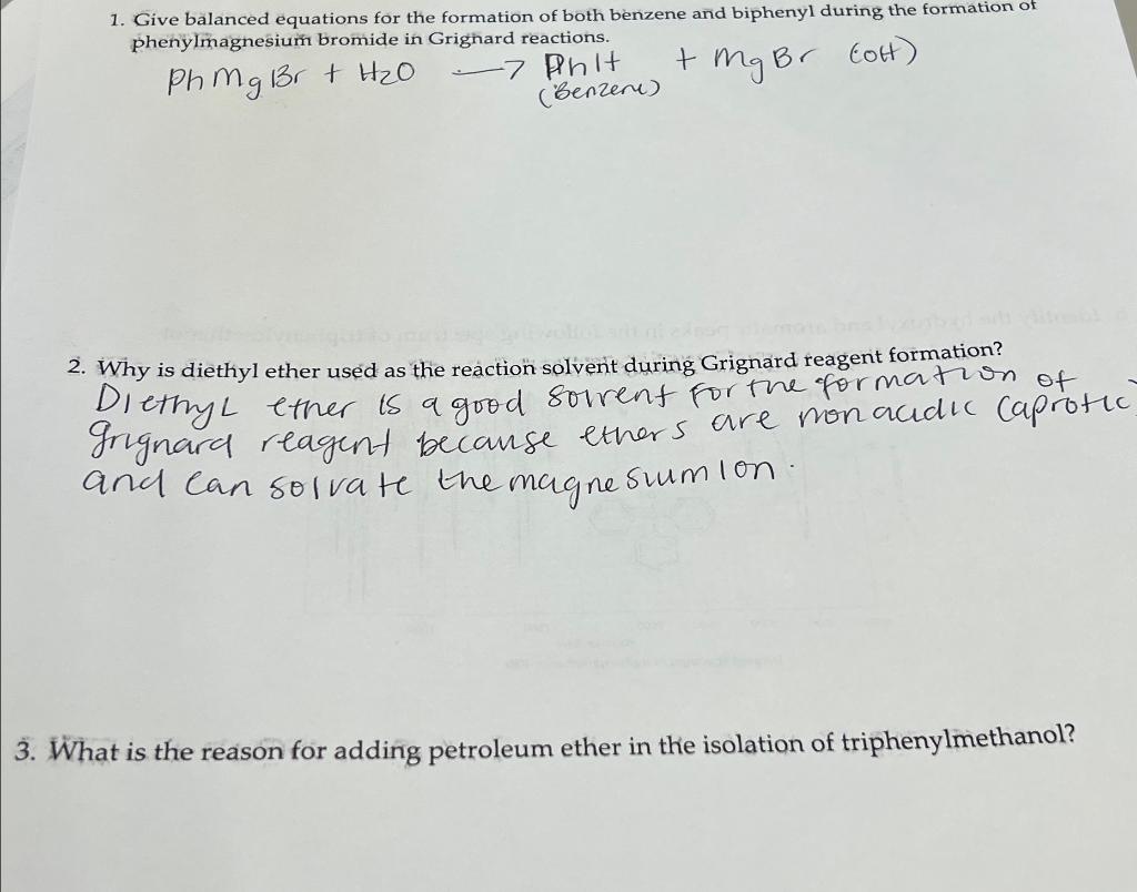 Solved 1. Give balanced equations for the formation of both | Chegg.com