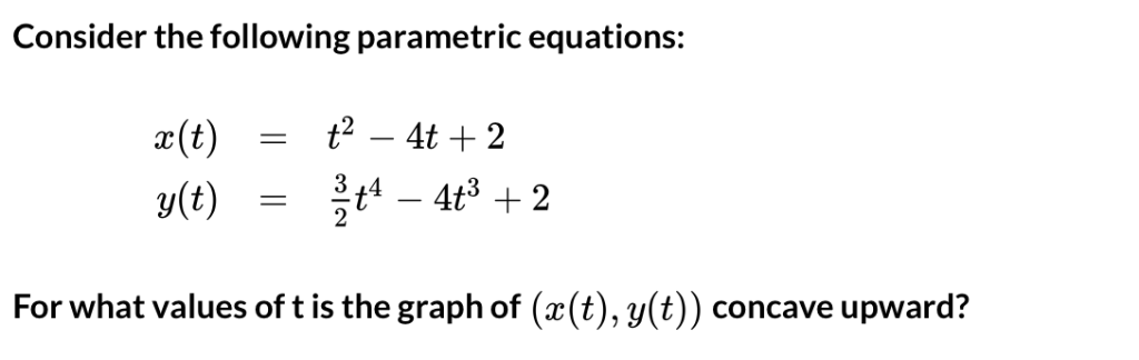 Solved Consider The Following Parametric Equations T2 T