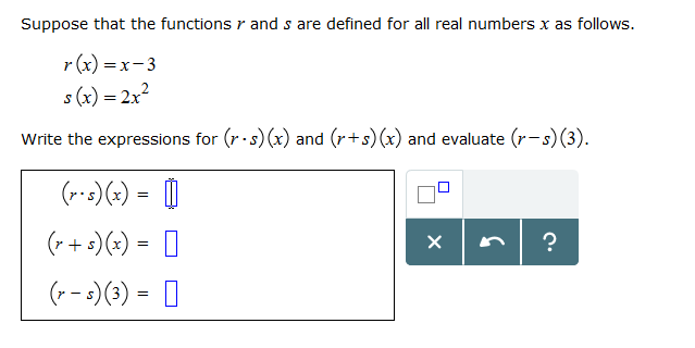 Solved Suppose that the functions r and s are defined for | Chegg.com