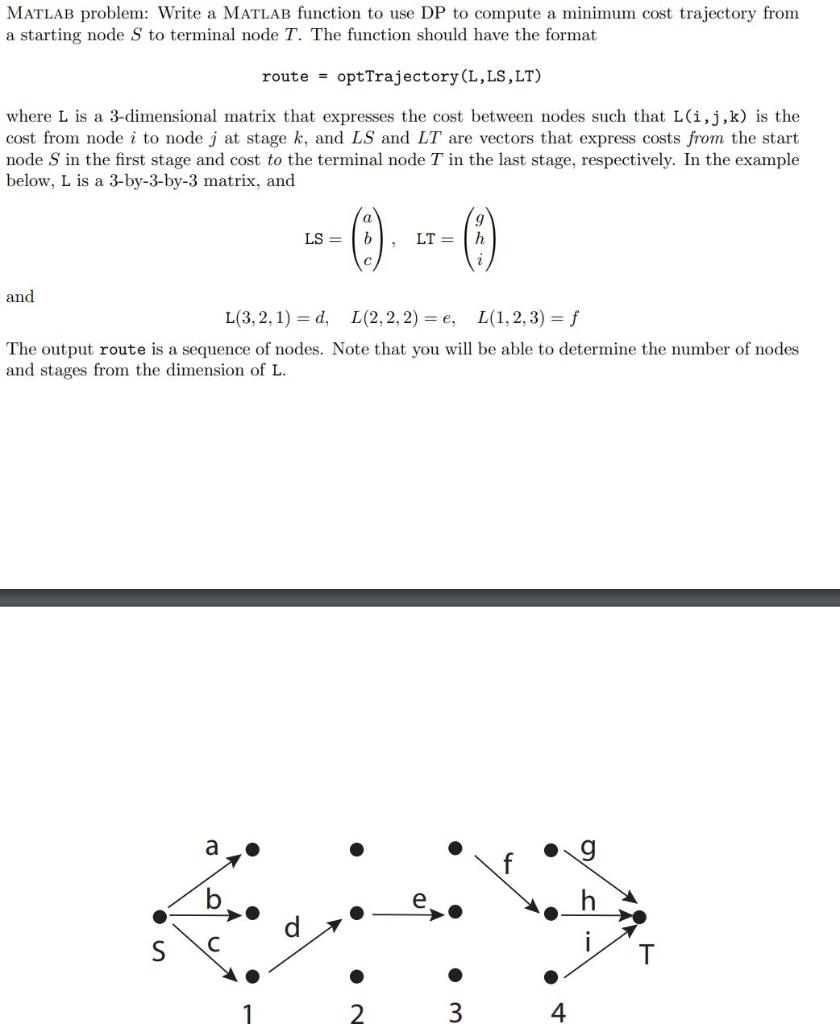 Solved MATLAB problem: Write a MATLAB function to use DP to | Chegg.com