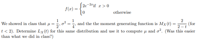 Solved Let MX(t) be the moment generating function of a | Chegg.com