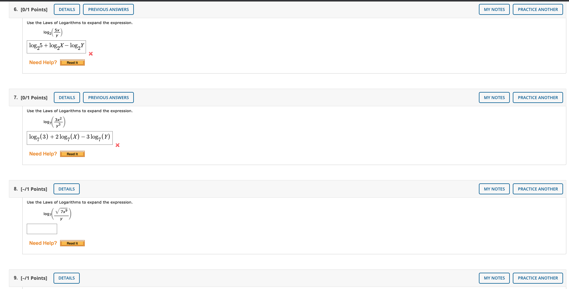 Solved 6. [0/1 Points) DETAILS PREVIOUS ANSWERS MY NOTES | Chegg.com