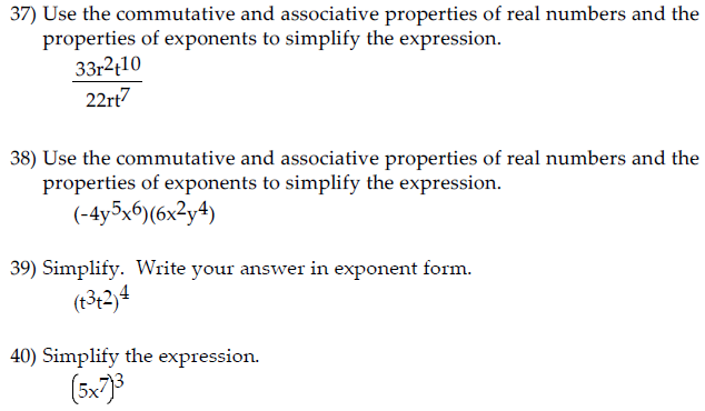 Solved 37) Use the commutative and associative properties of | Chegg.com