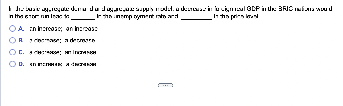 Solved In the basic aggregate demand and aggregate supply | Chegg.com