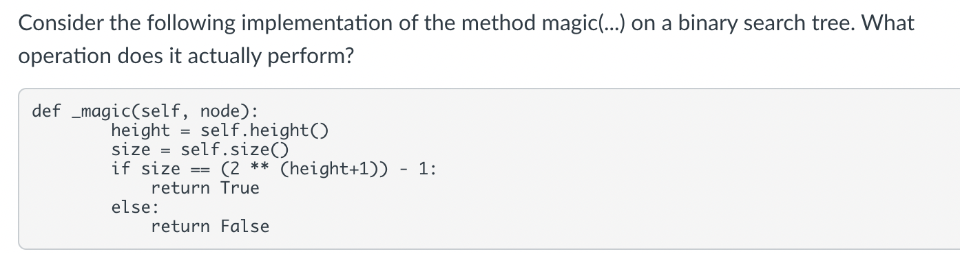 Solved Consider the following implementation of the method | Chegg.com