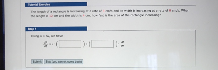 Solved The length of a rectangle is increasing at a rate of | Chegg.com
