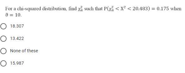 Solved For a chi-squared distribution, find a such that P(xa | Chegg.com