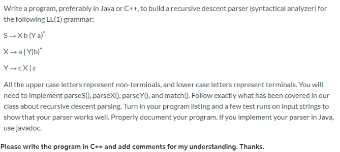 Solved Write a program, preferably in Java or C++, to build | Chegg.com