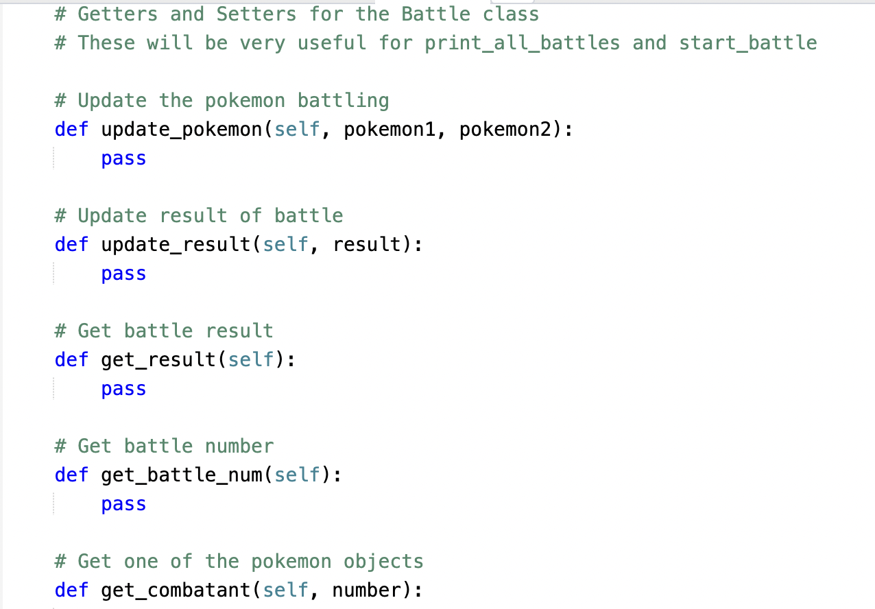 Solved Create start_battle method in battle,py a) Since | Chegg.com