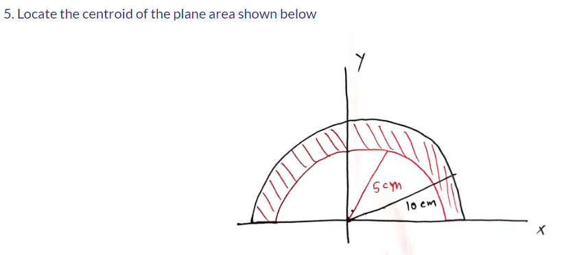 Solved 5. Locate the centroid of the plane area shown below | Chegg.com