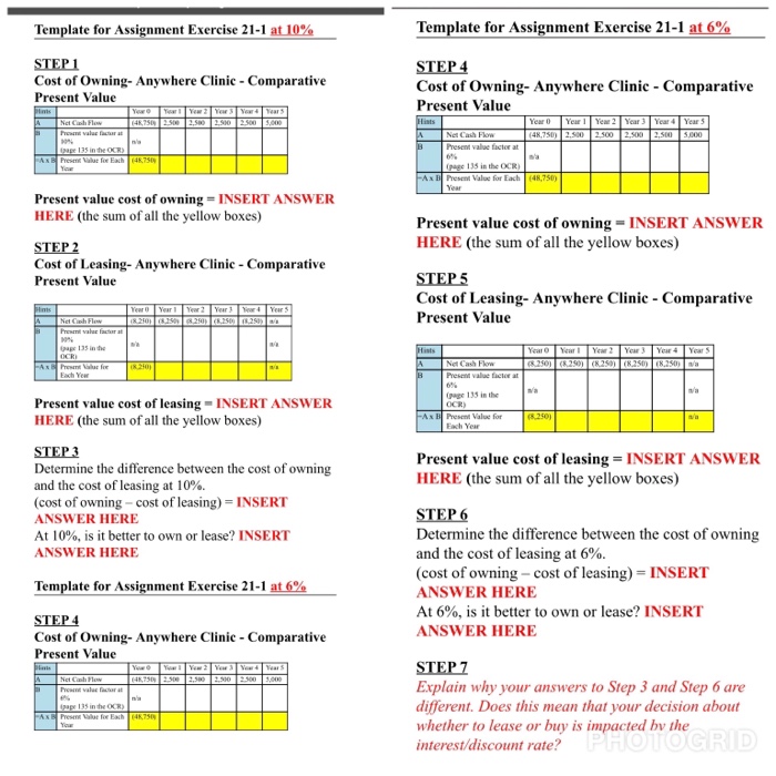 Solved Assignment Exercise 21-1: Cost of Owning and Cost of | Chegg.com Solved Assignment Exercise 21-1: Cost of Owning and Cost of | Chegg.com