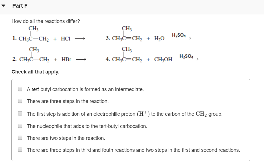 Solved Part E: What do all the following reactions have in | Chegg.com