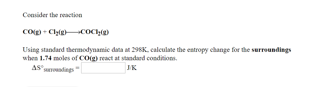 Solved Consider the reaction Using standard thermodynamic | Chegg.com