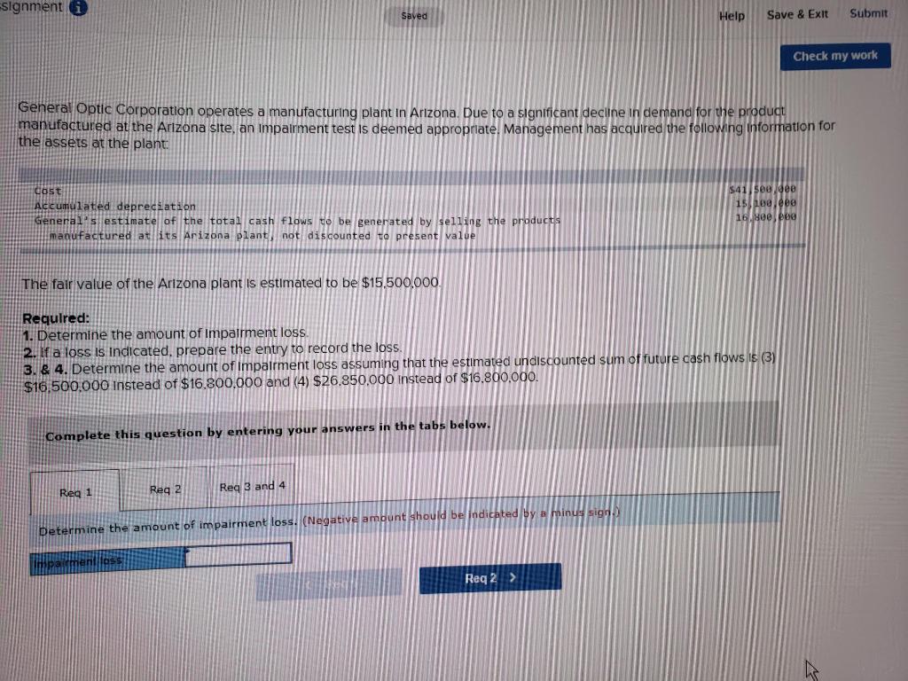 Solved signment @ Saved Help Save & Exit Submit Check my | Chegg.com Solved signment @ Saved Help Save & Exit Submit Check my | Chegg.com