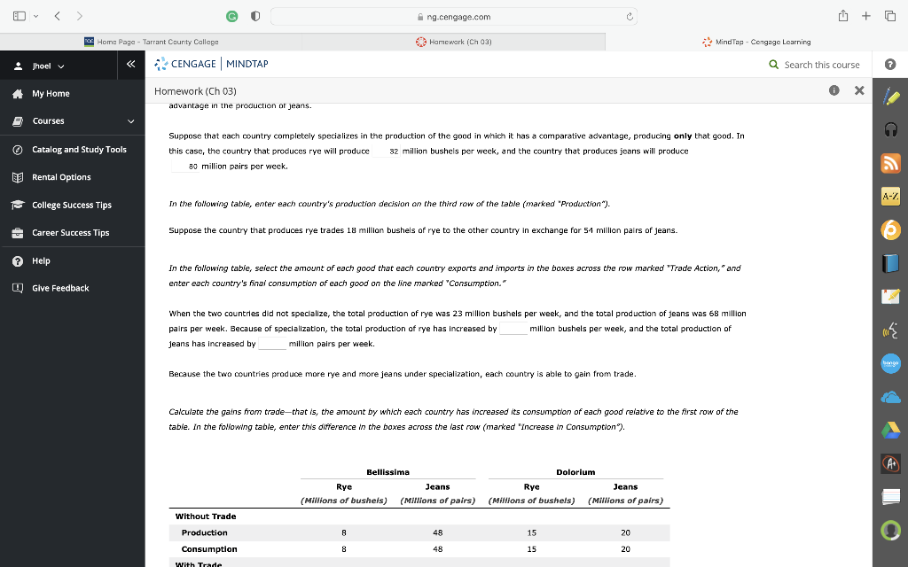 Solved Attempts Kesp the Highest / 4 3. Gains from trade | Chegg.com