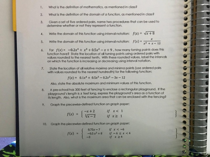 Domain Math Definition