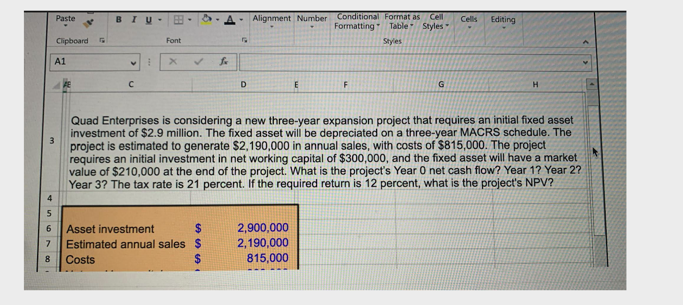 Solved Paste BI U Alignment Number Cells Editing Conditional | Chegg.com
