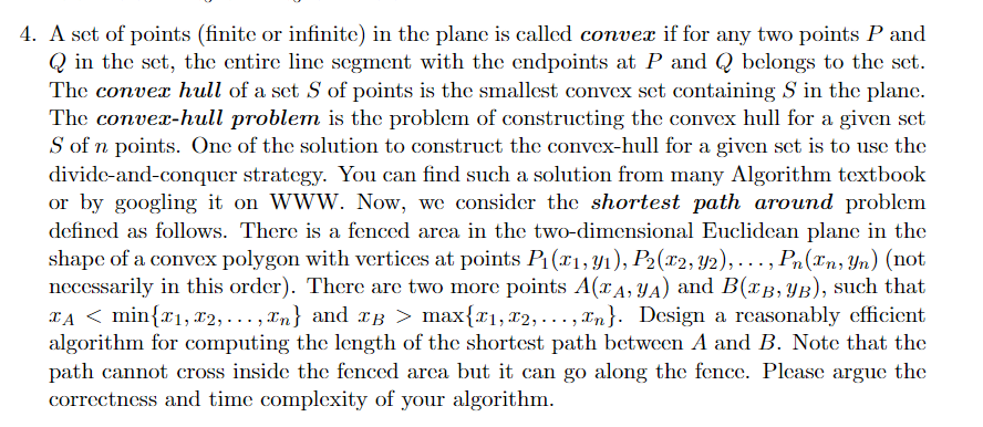 Solved 4. A set of points (finite or infinite) in the plane | Chegg.com