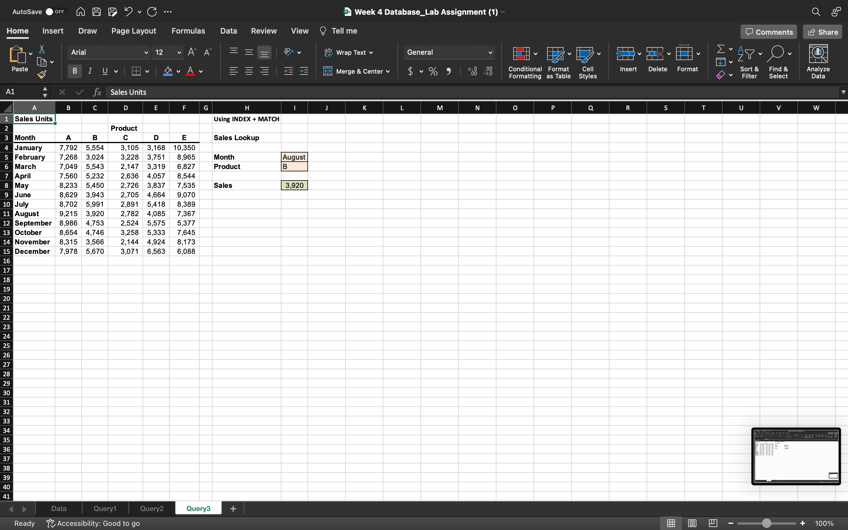 Using the excel database provided below, create a | Chegg.com