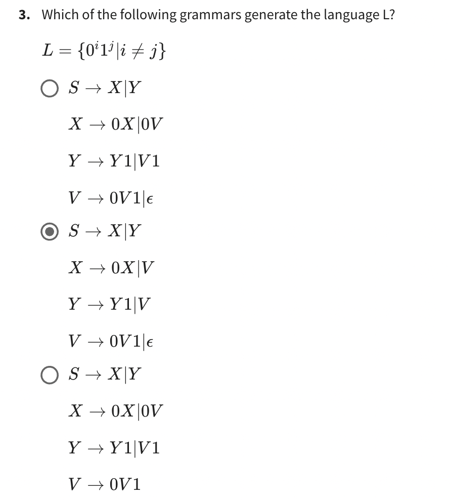 Solved 3. Which of the following grammars generate the | Chegg.com