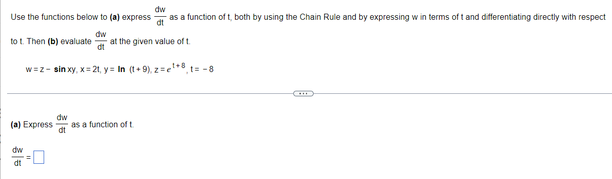 Solved dw Use the functions below to (a) express as a | Chegg.com