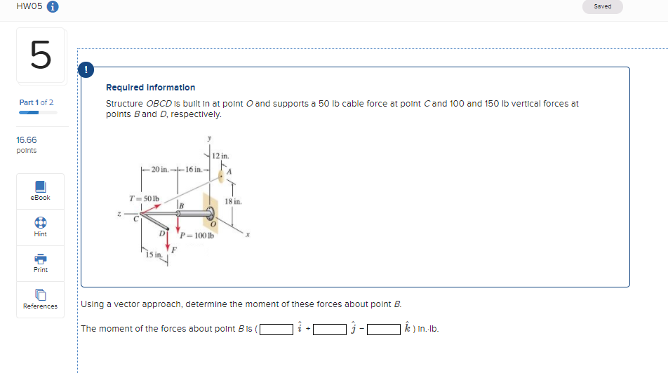 Solved HW05 saved Saved 5 ! Part 1 of 2 Required Information | Chegg.com
