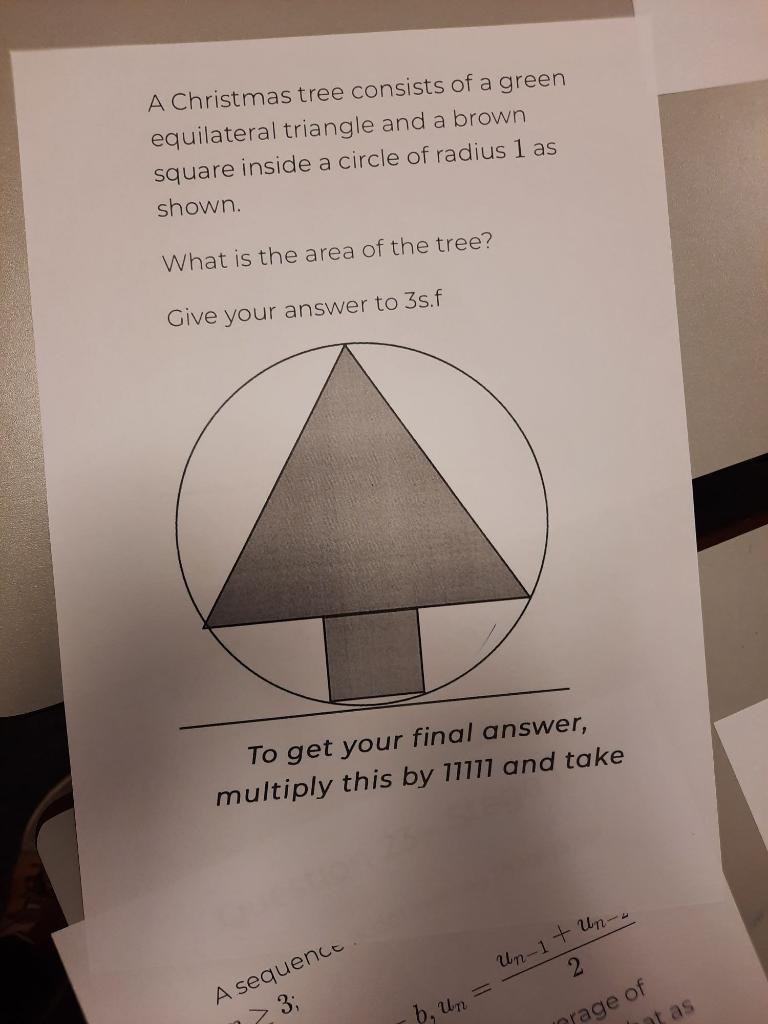 Solved A Christmas tree consists of a green equilateral | Chegg.com