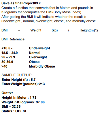 Solved Save as finalProject03.c Create a function that | Chegg.com