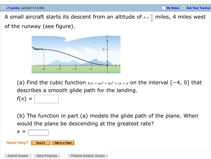 Solved -11 points LarCalc11 3.4.063. My Notes Ask Your | Chegg.com