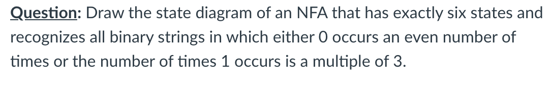 Solved Question: Draw the state diagram of an NFA that has | Chegg.com