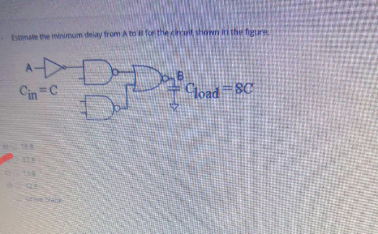 Solved Estimate the minimum delay from A to B for the orcut | Chegg.com