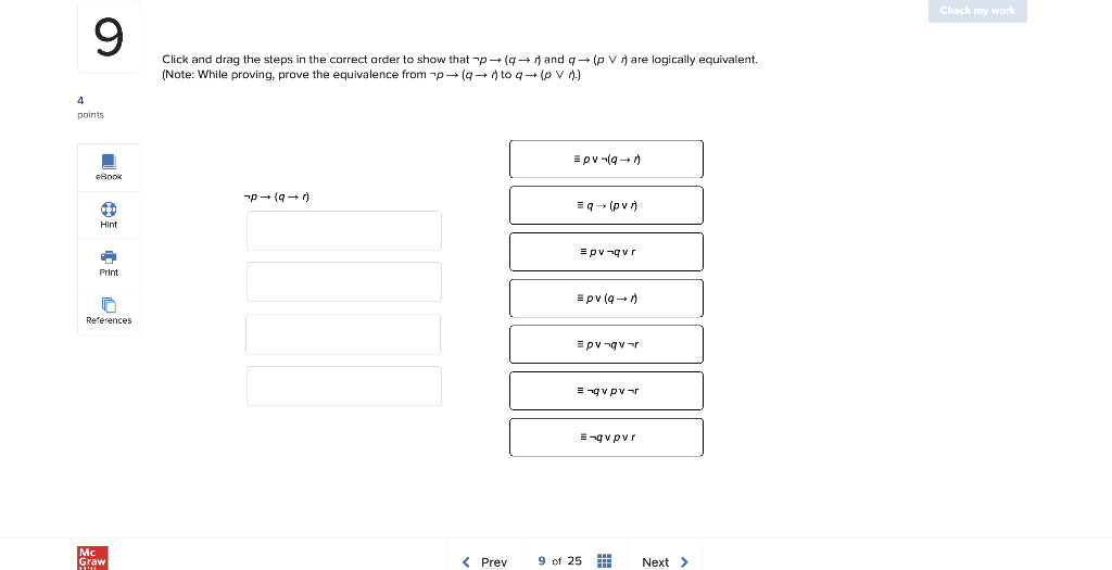 Solved Check my work 9 Click and drag the steps in the | Chegg.com