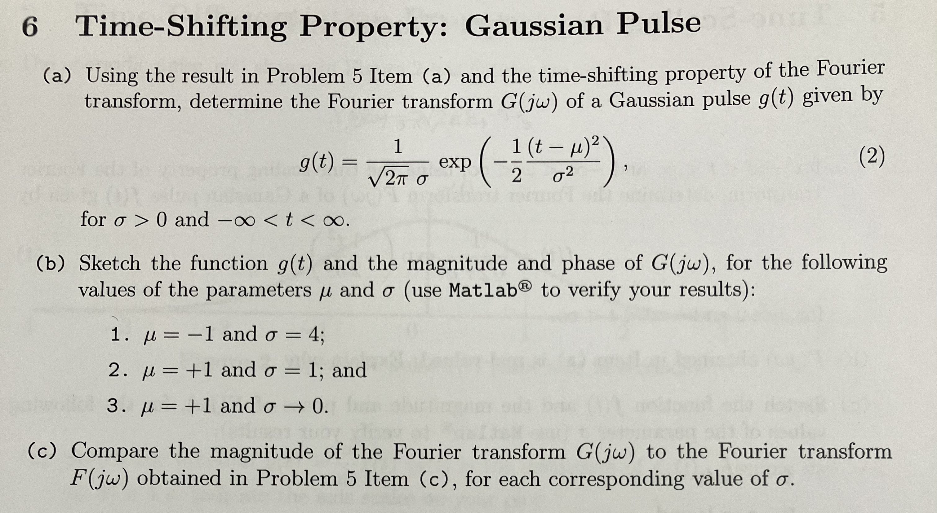 Solved (a) Using the result in Problem 5 Item (a) and the | Chegg.com