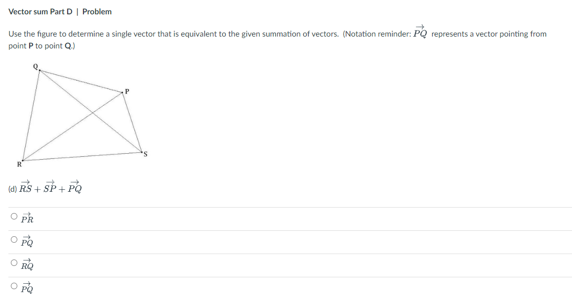 Solved Use the figure to determine a single vector that is | Chegg.com
