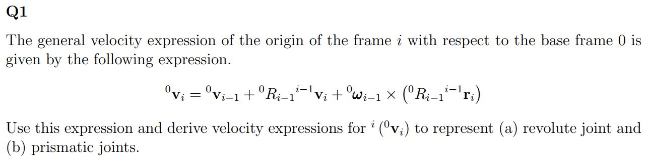 Solved Q1The general velocity expression of the origin of | Chegg.com