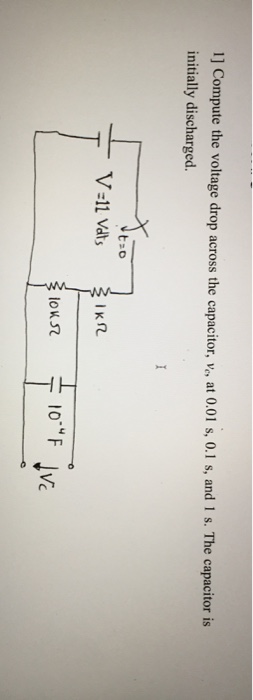 Solved Compute the voltage drop across the capacitor, v_c, | Chegg.com