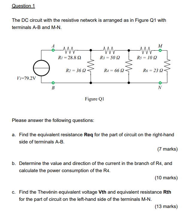 Solved The DC circuit with the resistive network is arranged | Chegg.com