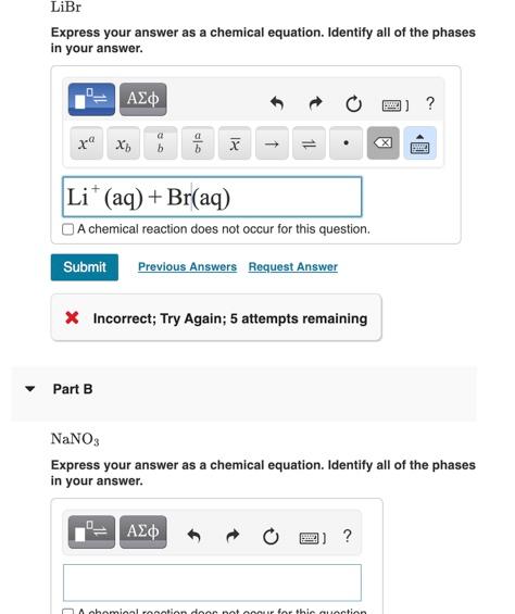 Solved LiBr Express your answer as a chemical equation. | Chegg.com