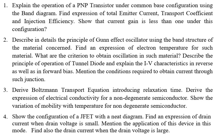 Solved 1. Explain the operation of a PNP Transistor under | Chegg.com