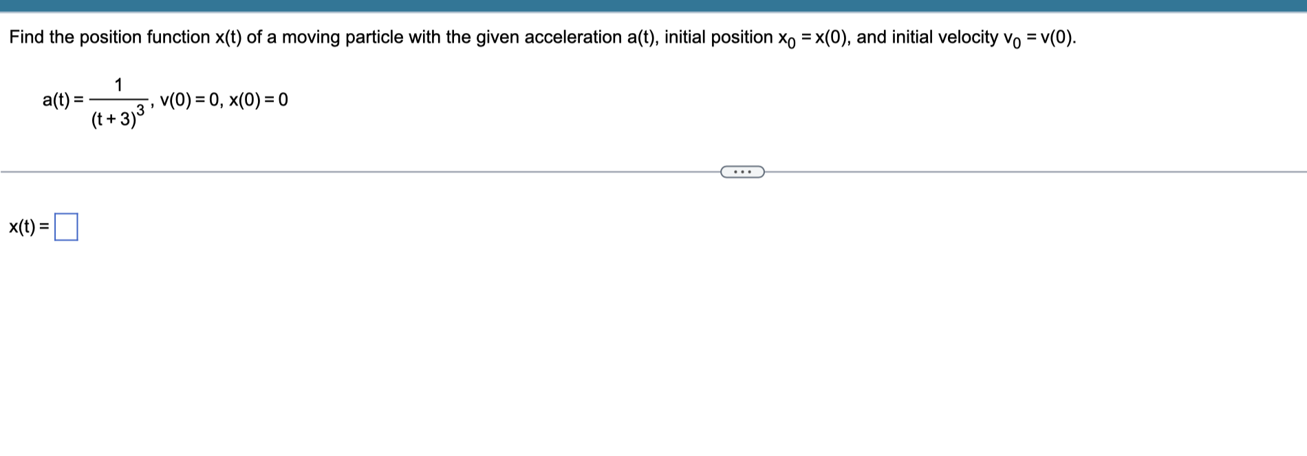 Solved Find the position function x(t) ﻿of a moving particle | Chegg.com