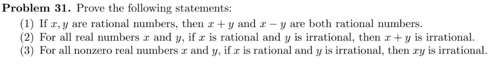 Solved Problem 31. Prove the following statements: (1) If | Chegg.com