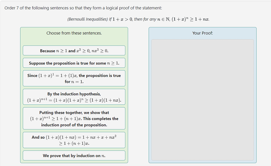 Solved Order The Statements To Make Them Form A Logical P 3398