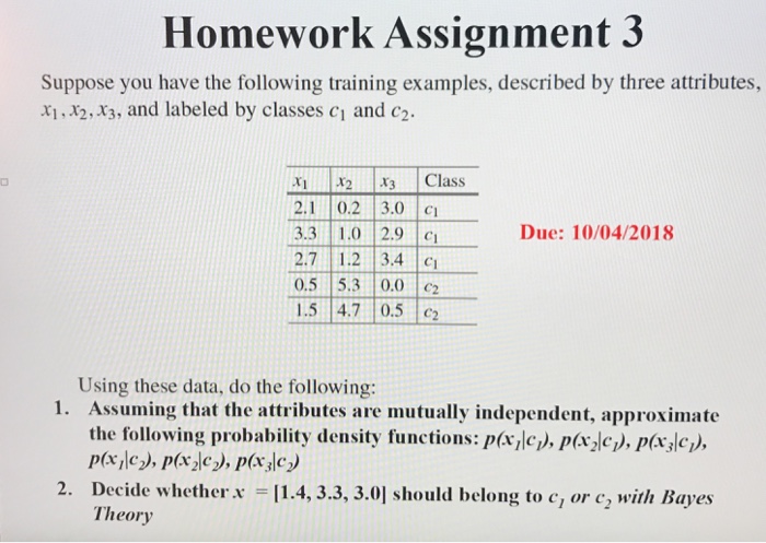 Solved Homework Assignment 3 Suppose you have the following | Chegg.com