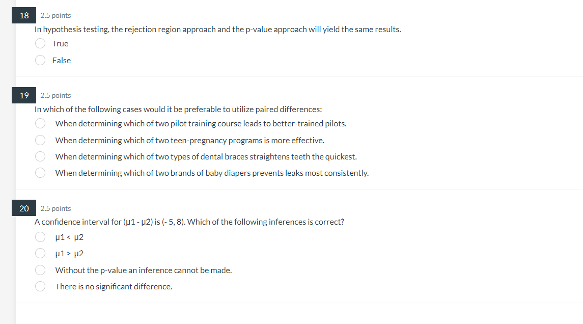 2.5 points In hypothesis testing, the rejection | Chegg.com