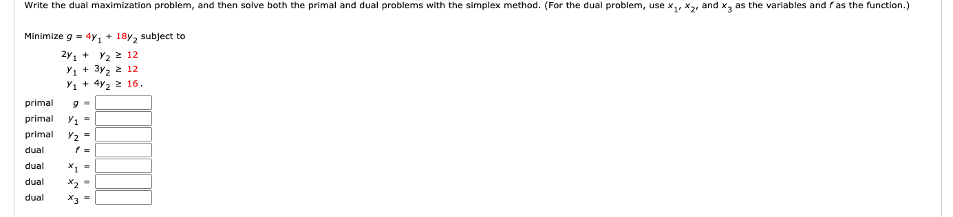 Solved Write The Dual Maximization Problem And Then Solve