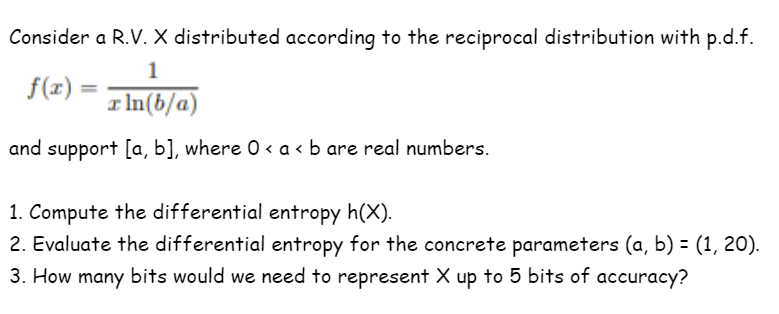 Solved Consider a R.V. X distributed according to the | Chegg.com